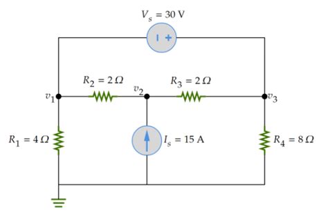 Determine The Node Voltages In The Circuit Using Nodal Analy Quizlet