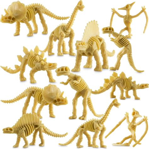 Bedwina Dinosaur Fossil Skeleton 24 Pieces Assorted Figures Dino