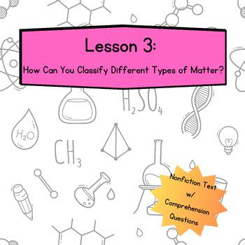 Reading Classifying Matter Atoms Elements Molecules And Compounds