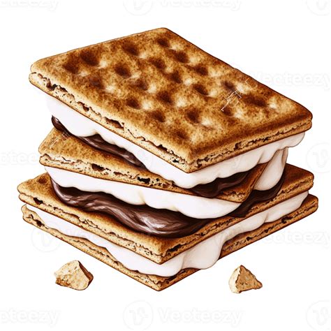 Delicious Smores Stack Graham Crackers Marshmallow Chocolate Sweet