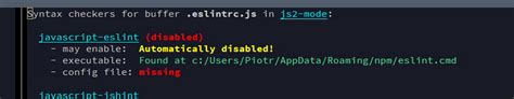Configuration Howwhere I Can Set Eslint Config File In Spacemacs