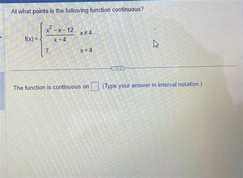 Solved At What Points Is The Following Function Continuous