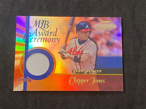 Lot 2001 Topps Gold Label Mlb Award Ceremony Relic Chipper Jones