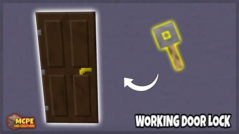 Mcpe Tutorials Working Door Lock Using Commands Youtube