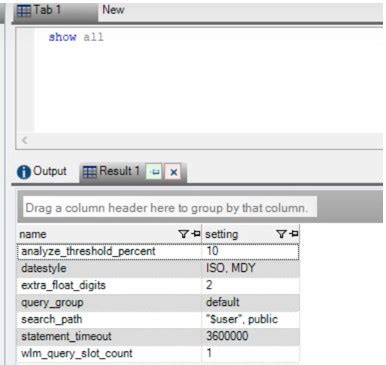 Important Redshift Server Configuration Commands S Square