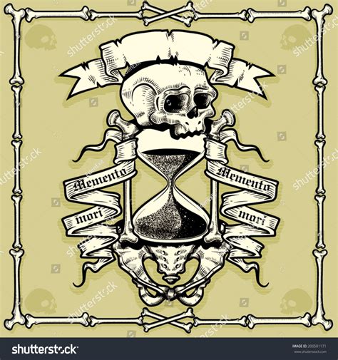 Hourglass Skull Stock Vector Illustration 200501171 Shutterstock