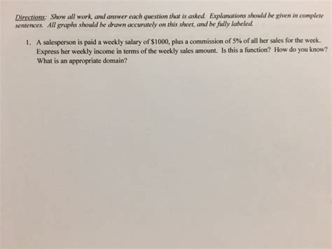Solved Directions And Answer Each Question That Is Asked
