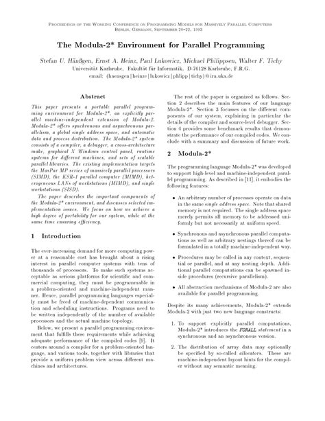 pdf the modula 2 environment for parallel programming