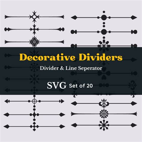 Set Of 20 Simple Decorative Divider Thin Lline Page Seperator MasterBundles