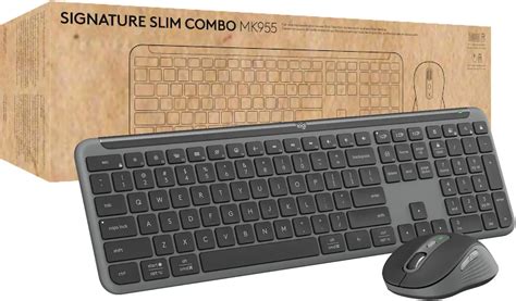 Logitech Signature Slim Mk955 برای صفحه کلید بی سیم و دسته کوچک موسیقی جاز ماوس ، تایپ کردن آرام