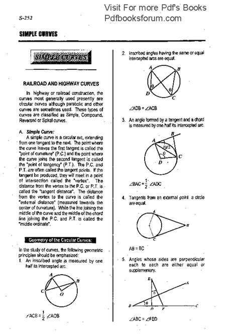 Simple Curve Compound Curve Reverse Curve 5 Simple Curves Railroad And Highway Curves In