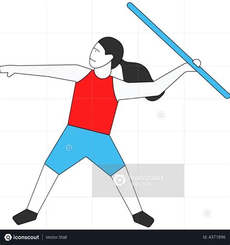 Best Girl Throwing Javelin Stick Illustration Download In Png And Vector Format