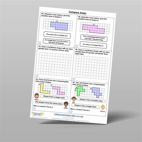 Year 4 Compare Areas Reasoning And Problem Solving Resource Classroom Secrets