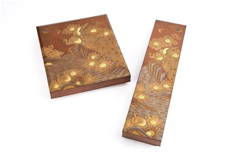 Peacock And Peony Maki E Nashiji Fubako 文箱 Document Box And Tanzaku