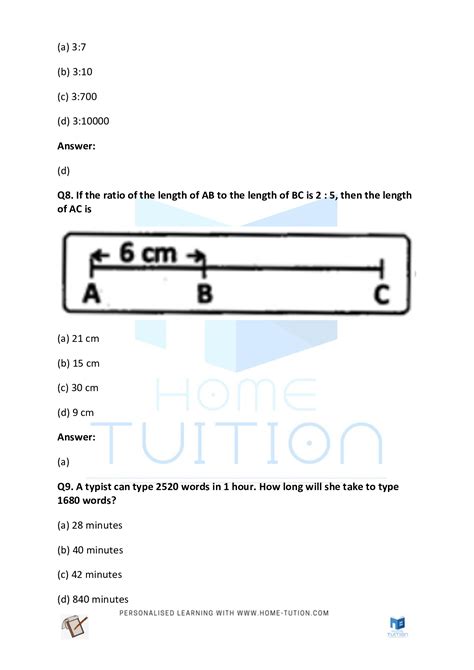Cbse Class 5 Maths Measurement Worksheet Free Pdf Home Tution