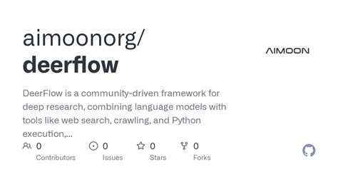 Github Aimoonorgdeerflow Deerflow Is A Community Driven Framework