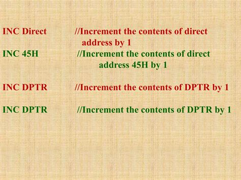 Arithmetic And Logical Instructions 8051 Microcontroller Pptx