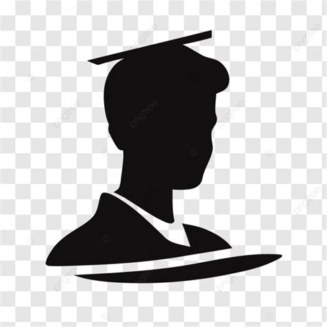 졸업모자를 쓴 사람의 실루엣 벡터 흰색 바탕에 학생의 단순한 검은색 아이콘 그림자 없음 작은 프레임 중앙 Png 일러스트 및 벡터 에 대한 무료 다운로드 Pngtree