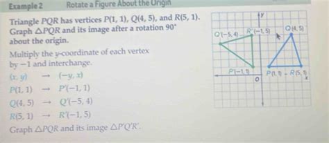 solved example 2 rotate a figure about the origin triangle pqr has