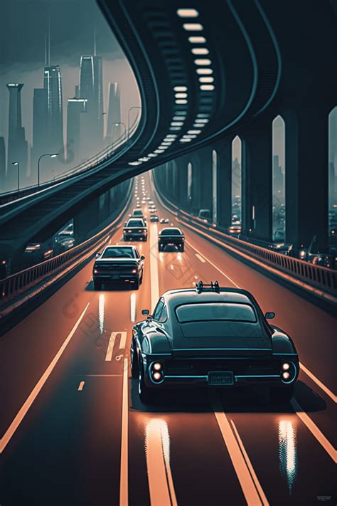 汽车高速公路插画图片 包图网
