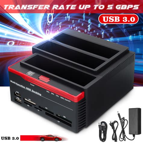 External Triple Sata Ide Hdd Docking Station 2535hard Drive Enclosure Card Reader Usb 30