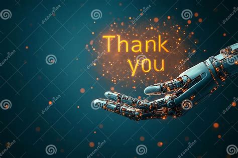 Creative Holographic Thank You Message Projected By Robotic Hands In A