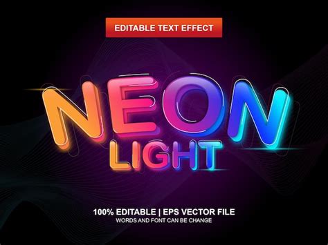 Premium Vector Neon Light Text Effect