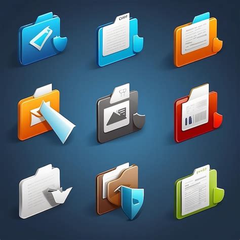 Premium Photo File Document Concept Realistic Icon Set D Vector Illustration