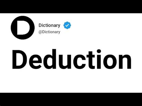 Deduction Meaning In English YouTube