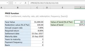 Excel PRICE Function Exceljet