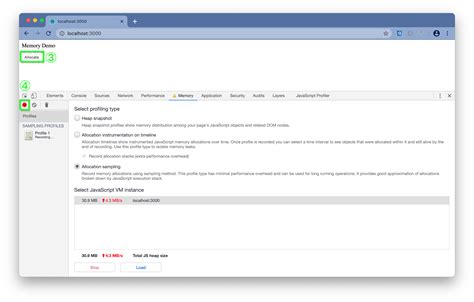 使用devtools分析内存消耗或泄漏 Jsview