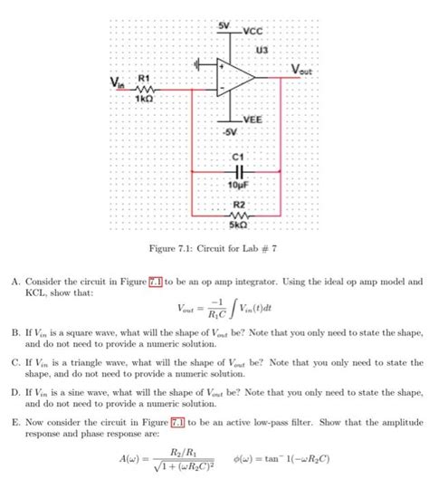 Solved Figure Circuit For Lab A Consider The Chegg