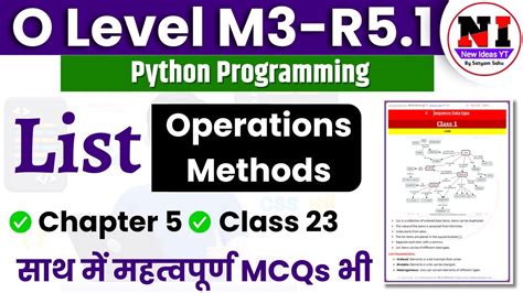 Class 23 Python Programmingm3 R51 List Operations List Methods