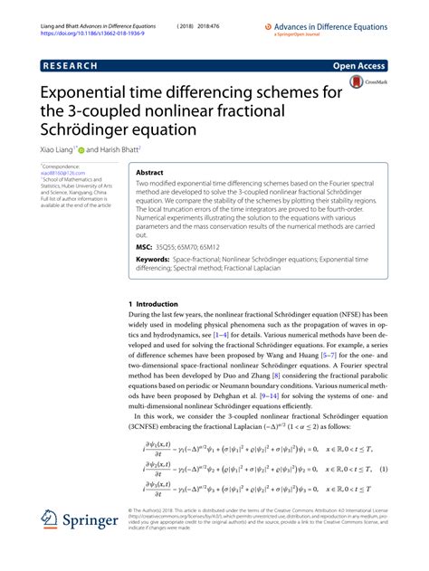 Pdf Exponential Time Differencing Schemes For The 3 Coupled Nonlinear