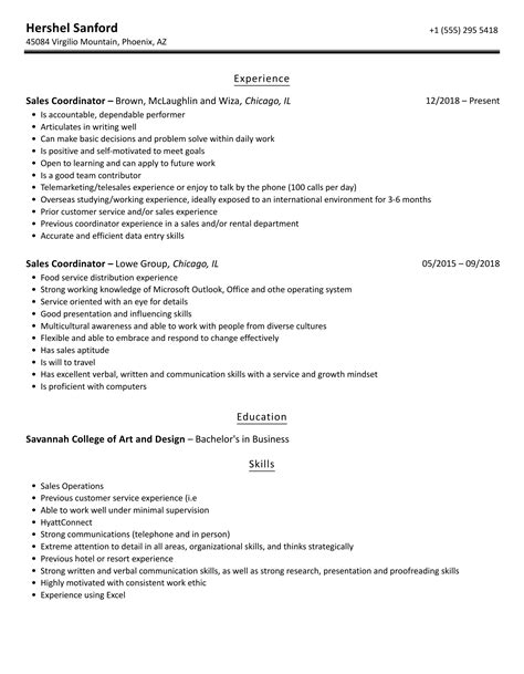 Sales Coordinator Resume Samples Velvet Jobs