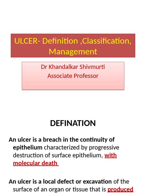 Ulcer Definition Classification Management Pdf