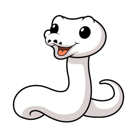 Caricature De Serpent Python Boule Leucistique Blanc Mignon Vecteur