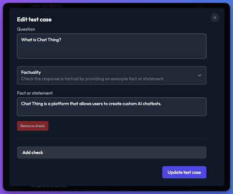 Optimise Your Bots With Chat Things Testing Interface Chat Thing Documentation