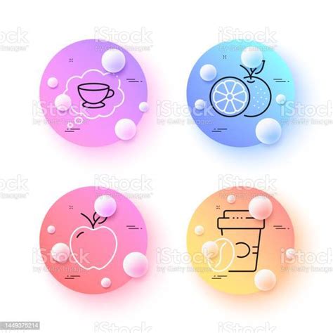 커피 컵 테이크 아웃 커피 및 오렌지 최소 라인 아이콘 웹 응용 프로그램 인쇄용 벡터 0명에 대한 스톡 벡터 아트 및 기타 이미지 Istock