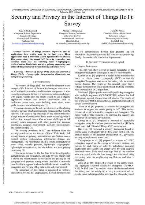 Pdf Security And Privacy In The Internet Of Things Iot Survey