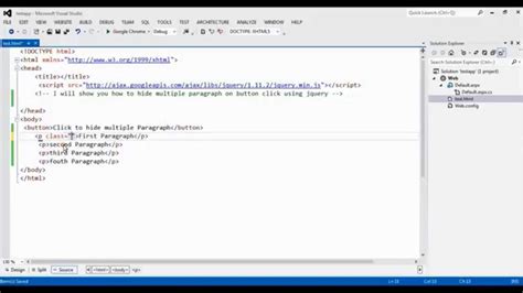 How To Hide Multiple Paragraph On Button Click Using Jquery Youtube