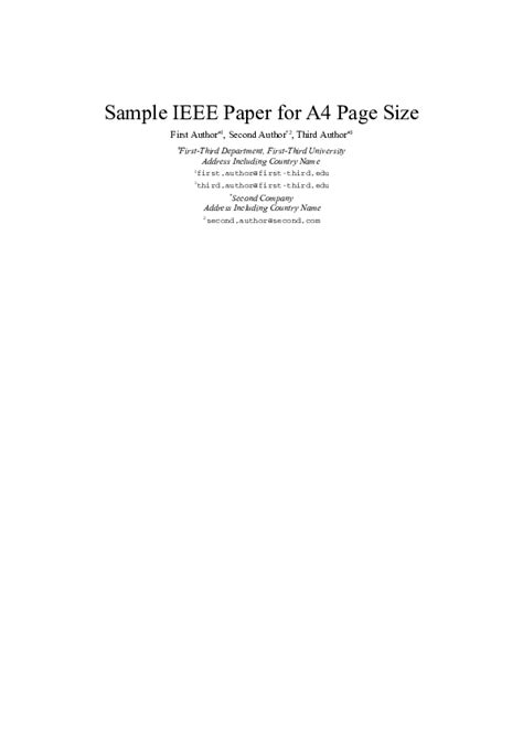 Doc Sample Ieee Paper For A4 Page Size