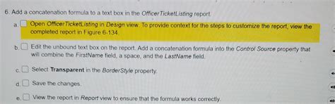 Solved 6 Add A Concatenation Formula To A Text Box In The