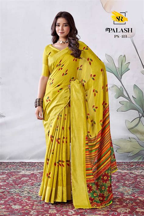 Sr Sarees Palash Jute Linen With Printed Fancy Saree Collection At Best