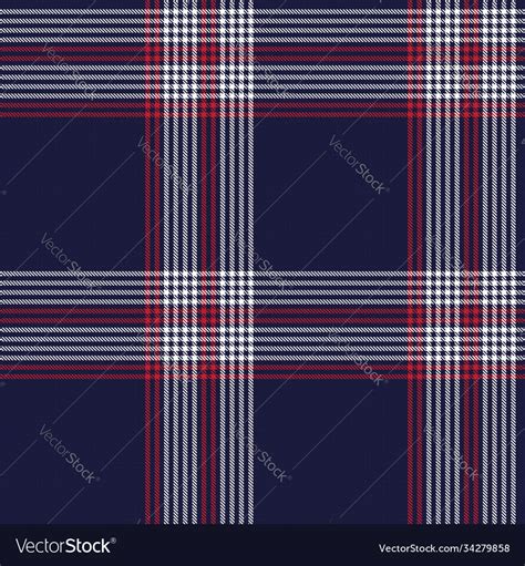Red Navy Glen Plaid Textured Seamless Pattern Vector Image