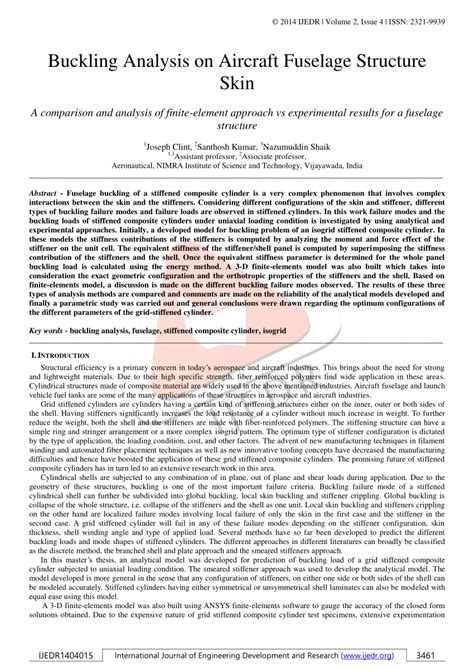 Pdf Buckling Analysis On Aircraft Fuselage Structure Skin
