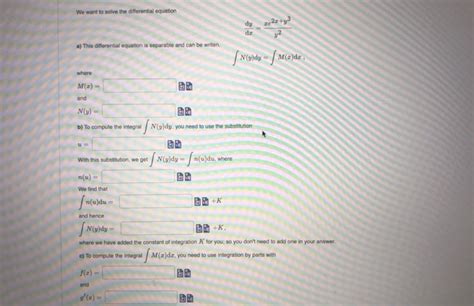 Solved We Want To Solve The Differential Equation A This Chegg