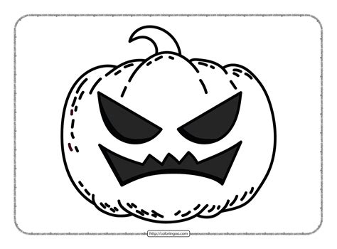 Happy Halloween Pumpkin Spooky Face Coloring Page