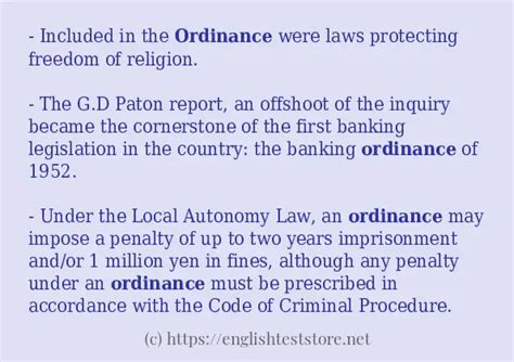 Ordinance Example In Sentences Englishteststore Blog