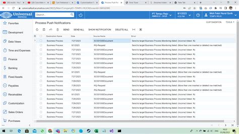 Send To Target Business Process Monitoring Failed Incorrect Token N
